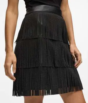 Karl Lagerfeld Fringed Mini Skirt