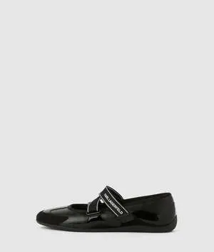 KL JEANS Altia Kross Strap Flats - Black