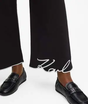 Karl Lagerfeld Signature Hem Relaxed Wide-leg Sweatpants