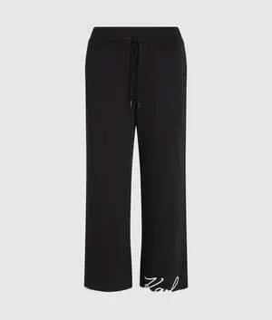 Karl Lagerfeld Signature Hem Relaxed Wide-leg Sweatpants