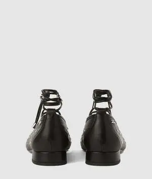 Karl Lagerfeld Kerrie Ballerina Lace Flats With Stud Embellishments