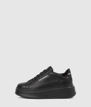 Karl Lagerfeld Anakapri Ikon Charm Sneakers In Leather - Black