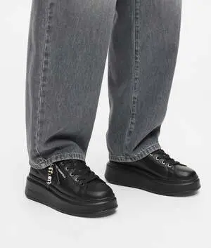 Karl Lagerfeld Anakapri Ikon Charm Sneakers In Leather