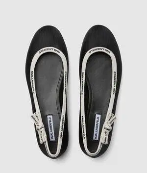 Karl Lagerfeld Ribbon Collar Ballet Flats