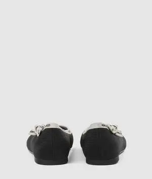 Karl Lagerfeld Ribbon Collar Ballet Flats