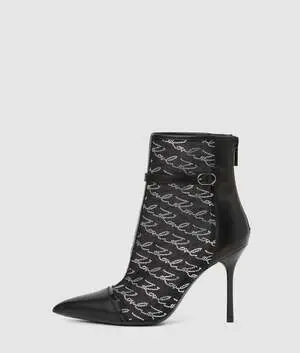 Karl Lagerfeld Signia Sparkle Ankle Boots - Black/silver