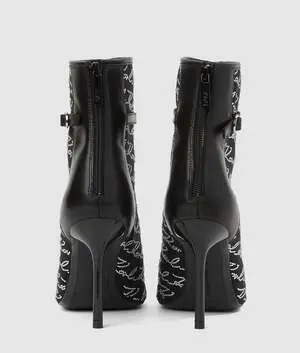 Karl Lagerfeld Signia Sparkle Ankle Boots - Black/silver