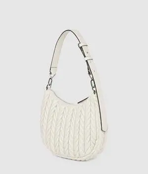 Karl Lagerfeld K/weave Small Hobo Bag - Off White