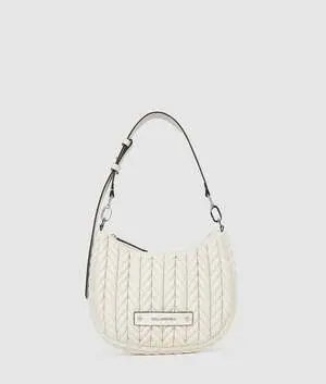 Karl Lagerfeld Karl Lagerfeld K/Weave Small Hobo Bag Off White