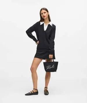 Karl Lagerfeld Signature Collar Sweatshirt