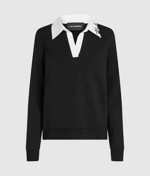 Karl Lagerfeld Signature Collar Sweatshirt