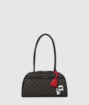 Karl Lagerfeld Ikon Monogram Bowling Bag - Brown-monogram