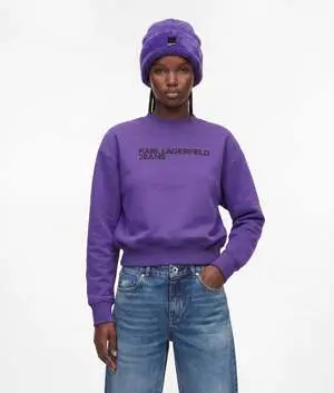 Karl Lagerfeld Organic Cotton Logo Sweatshirt - Prism Violet