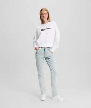KL JEANS Jeans Organic Cotton Logo Sweatshirt - White
