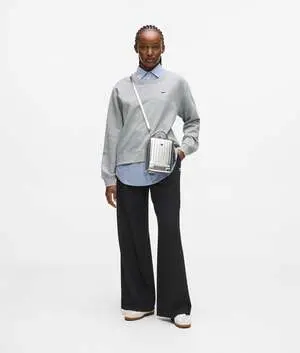 Karl Lagerfeld Ikon Suitcase Crossbody Bag - Silver