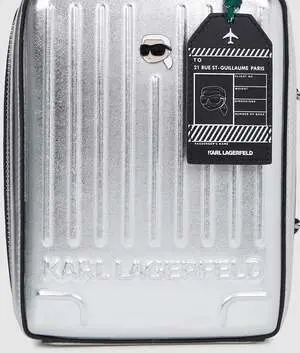 Karl Lagerfeld Ikon Suitcase Crossbody Bag - Silver
