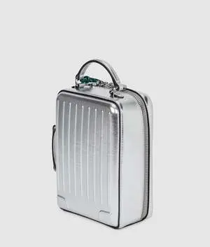Karl Lagerfeld Ikon Suitcase Crossbody Bag - Silver