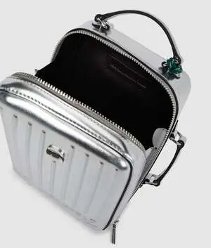 Karl Lagerfeld Ikon Suitcase Crossbody Bag - Silver
