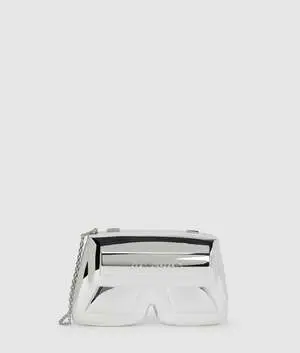 Karl Lagerfeld Ikon K Resin Clutch - Silver Metal