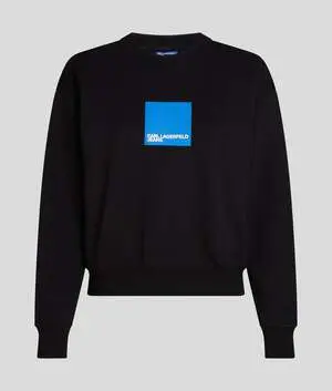 KL JEANS Jeans Organic Cotton Box Logo Sweatshirt - Black