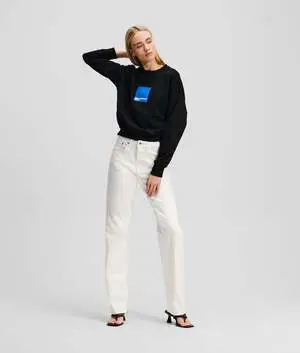 KL JEANS Jeans Organic Cotton Box Logo Sweatshirt - Black