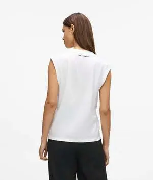 Karl Lagerfeld Ikon V-neck Tank Top In Organic Cotton