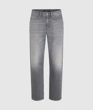 Karl Lagerfeld Washed Straight Leg Jeans - Washed Light Grey