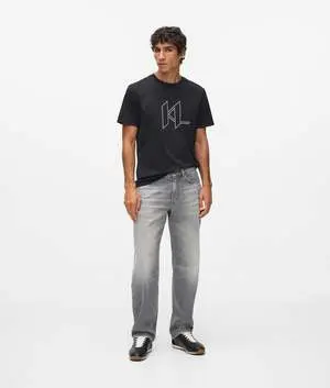 Karl Lagerfeld Karl Lagerfeld Washed Straight Leg Jeans Washed Light Grey