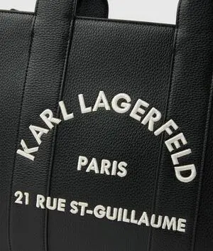 Karl Lagerfeld Rue St-guillaume Medium Tote Bag - White/black