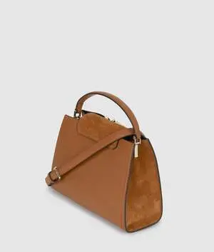 Karl Lagerfeld K/signature Suede Top Handle Bag