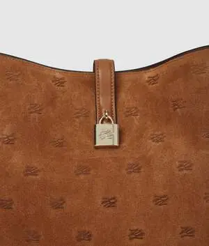 Karl Lagerfeld K/autograph Padlock Suede Hobo Bag