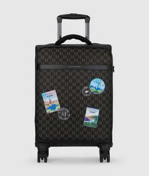 Karl Lagerfeld Ikon Monogram Trolley Case - Brown-monogram
