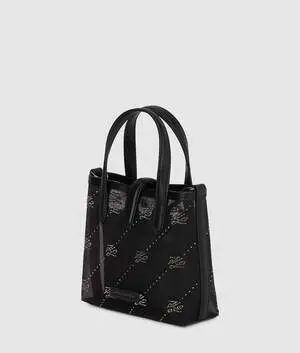 Karl Lagerfeld K/autograph Padlock Rhinestone Tote Bag