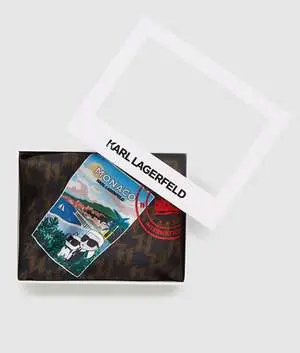 Karl Lagerfeld Ikon Monogram Travel Stamps Scarf