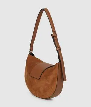 Karl Lagerfeld K/signature Suede Shoulder Bag