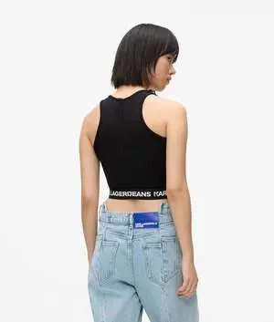 KL JEANS Jeans Logo Tape Cropped Tank Top