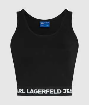 KL JEANS Jeans Logo Tape Cropped Tank Top