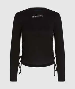 KL JEANS Jeans Ribbed Ruched Long Sleeve Top