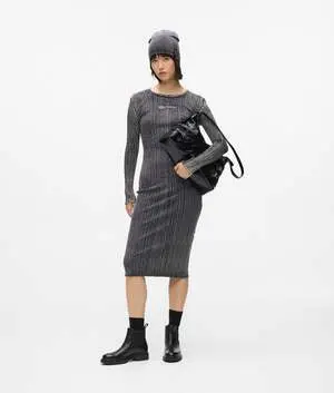 KL JEANS Jeans Ribbed Long-sleeve Midi Dress