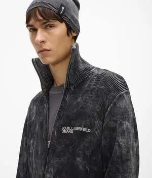 KL JEANS Jeans Washed Ribbed Zip-up Sweater