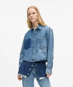 KL JEANS Jeans Boxy Denim Shirt - Mid Blue