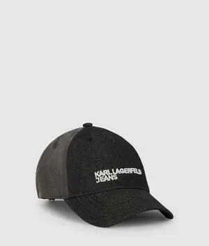 KL JEANS Jeans Two-tone Denim Baseball Cap - Black Denim-grey Denim