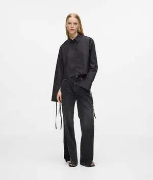KL JEANS Jeans Split-leg High-rise Straight Jeans In Denim