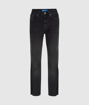 KL JEANS Jeans Split-leg High-rise Straight Jeans In Denim