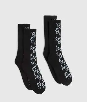 Karl Lagerfeld Monogram Socks - Klj Standard Monogram-black