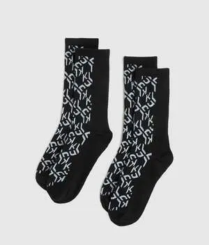 Karl Lagerfeld Monogram Socks - Klj Standard Monogram-black