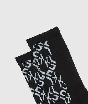 Karl Lagerfeld Monogram Socks - Klj Standard Monogram-black