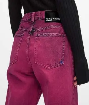 Karl Lagerfeld Spray Paint Mom Jeans - Pink Spray