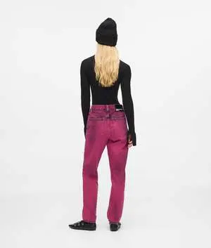 Karl Lagerfeld Spray Paint Mom Jeans - Pink Spray