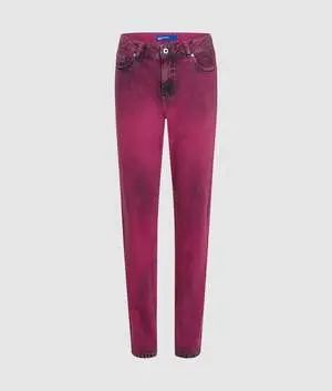 Karl Lagerfeld Spray Paint Mom Jeans - Pink Spray